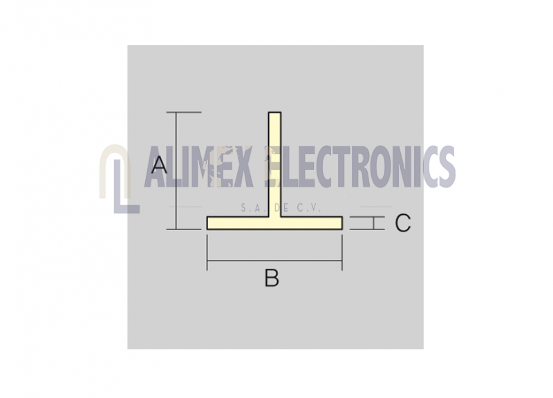 T-Type Plastic Angle: 4 Meters | Alimex Electronics SA de CV