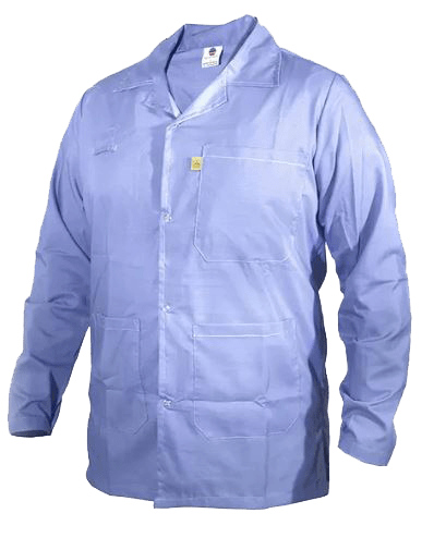 Bata Antiestática ESD Algodón Poliester – Azul Cielo