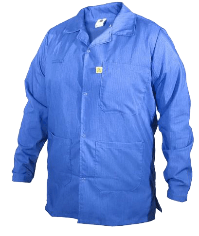 Bata Antiestática ESD Algodón Poliester – Azul Rey