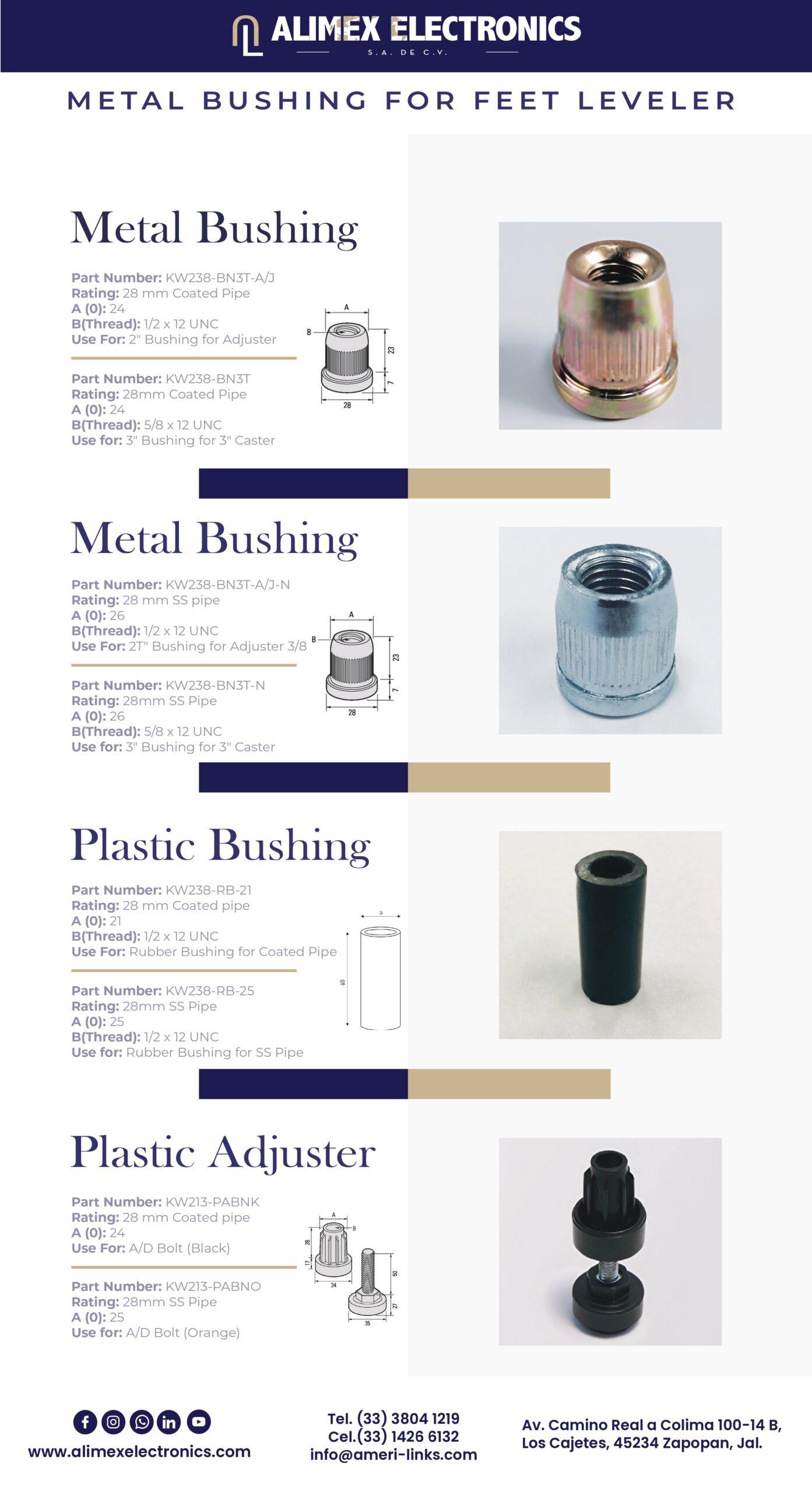 METAL BUSHING FOR FEET LEVELERS – ALIMEX